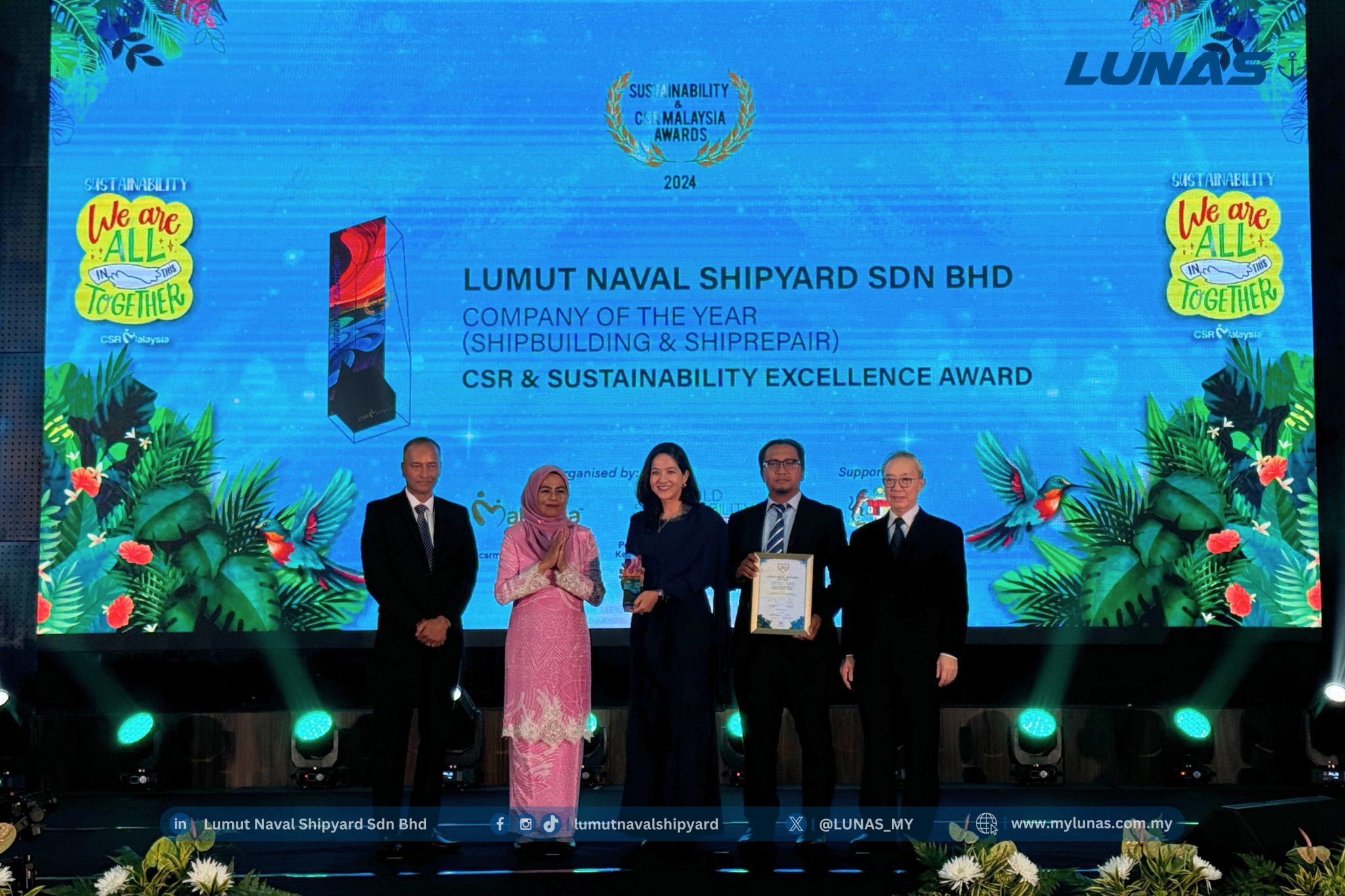 LUNAS Awarded CSR & Sustainability Excellence Award | Lumut Naval Shipyard